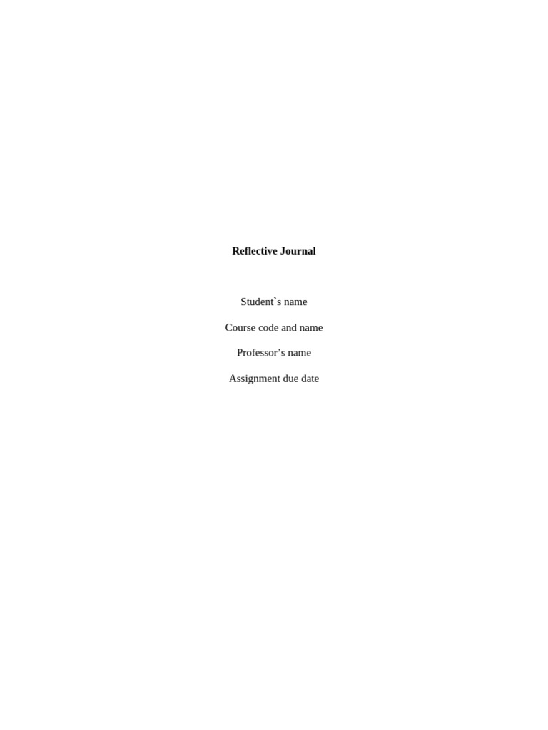 Reflective Journal Kim | PDF | Nursing | Midwife