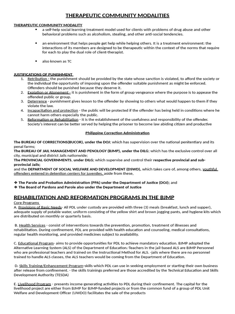 Therapeutic-Community-Modalities - 060506 | PDF | Psychotherapy ...