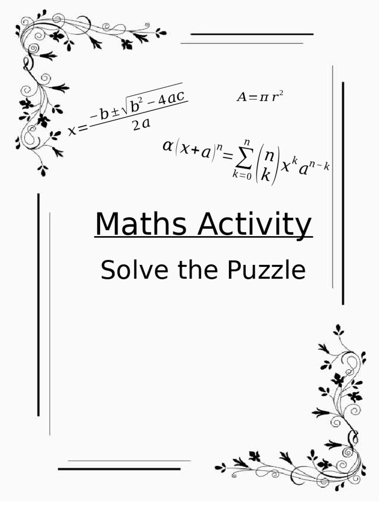 Maths Activity | PDF