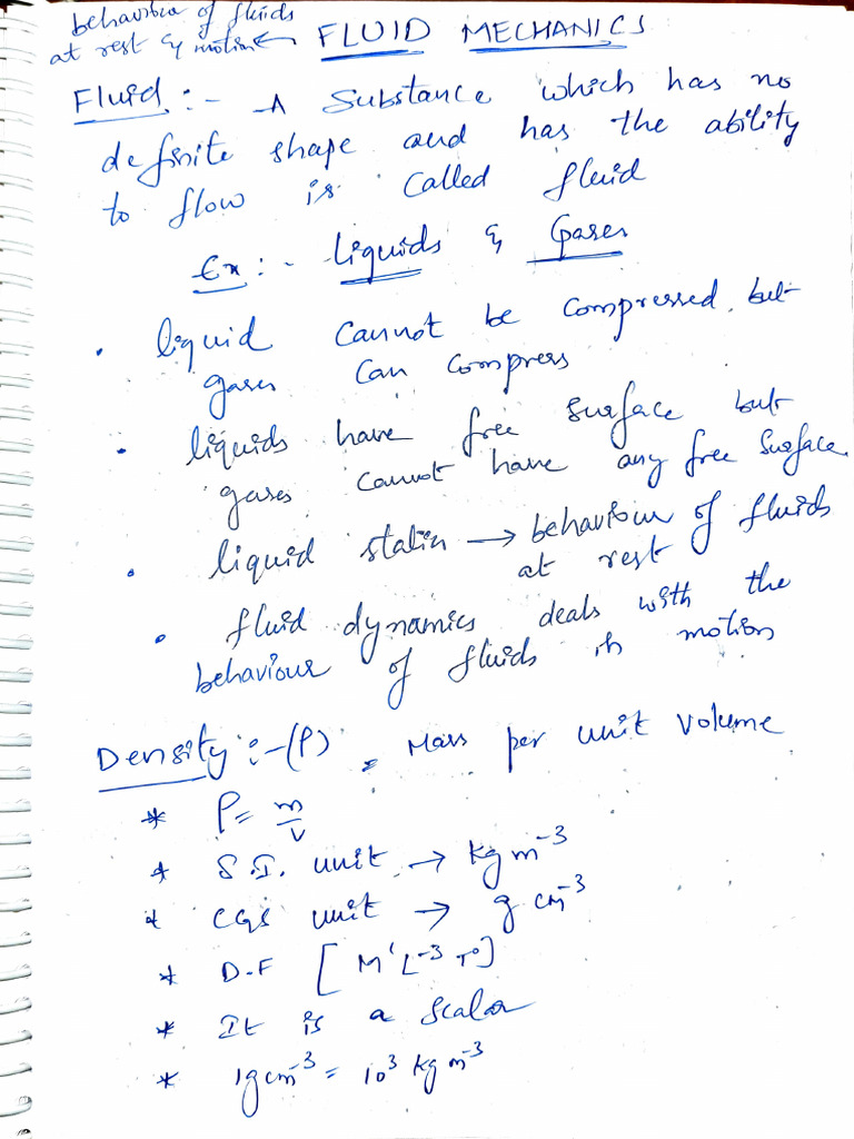 Fluid Mechanics Principles Explained | PDF