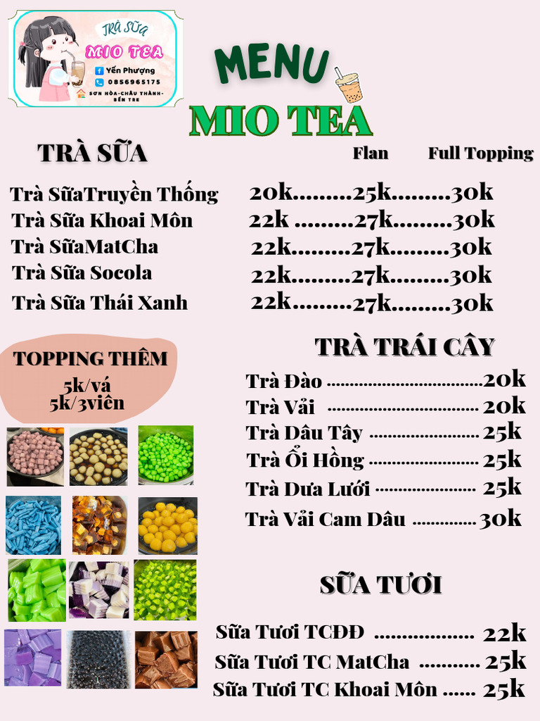 Pink Playful Collage Boba Drinks Price List Menu | PDF