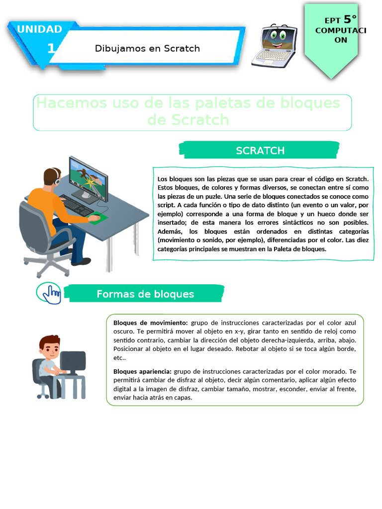 Ficha de Actividad Ept 5°-Semana 3-Estudiante | PDF | Scratch (lenguaje de programación ...