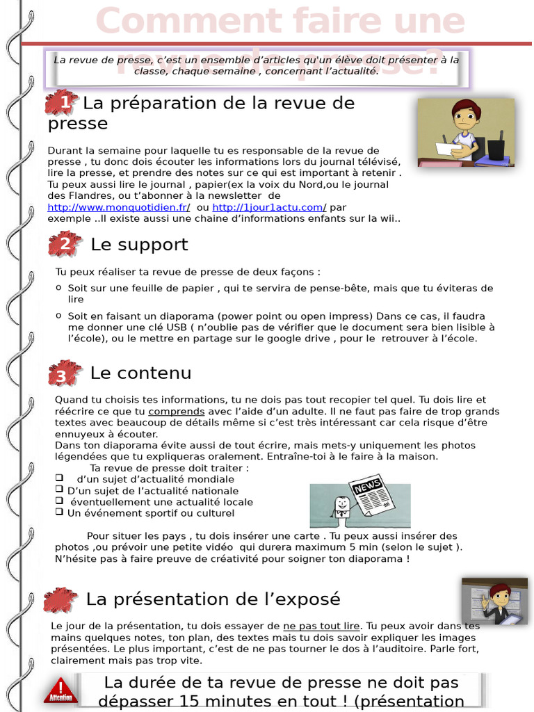 Guide pour réaliser une revue de presse | PDF