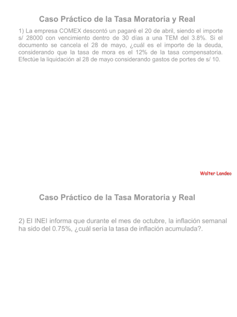 MF-20 CASO PRÁCTICO TASA MORATORIA Y REAL | PDF | Economía política ...