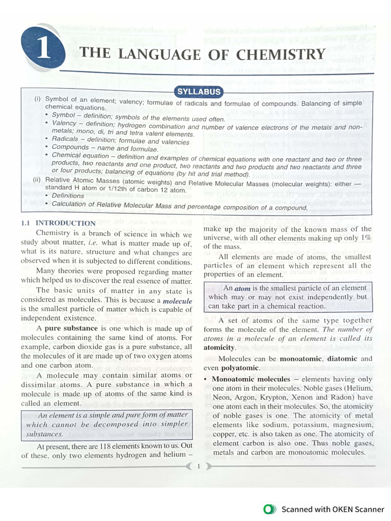 The Language of Chemistry | PDF