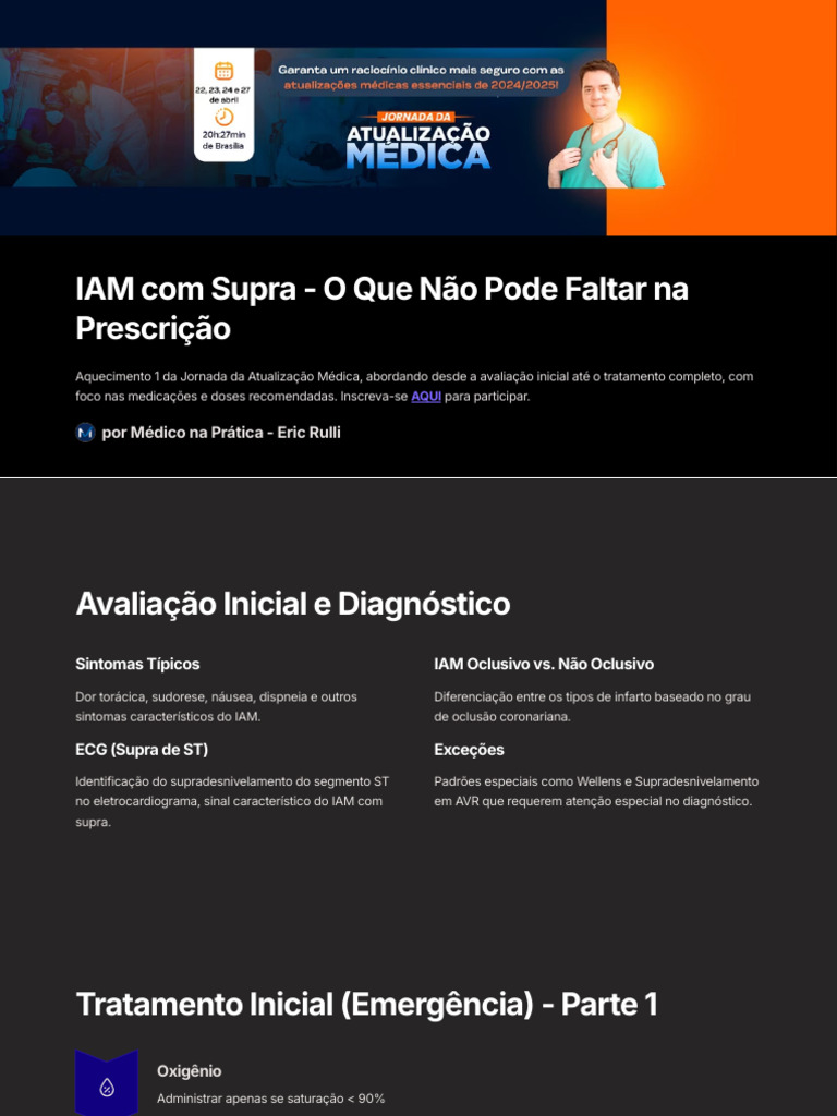 [Aquecimento 1 PDF] IAM Com Supra O Que Nao Pode Faltar Na Prescricao PDF | PDF | Infarto do ...