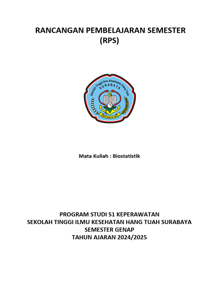 RPS Biostatistik S1 Kep Paralel 2425 Genap | PDF
