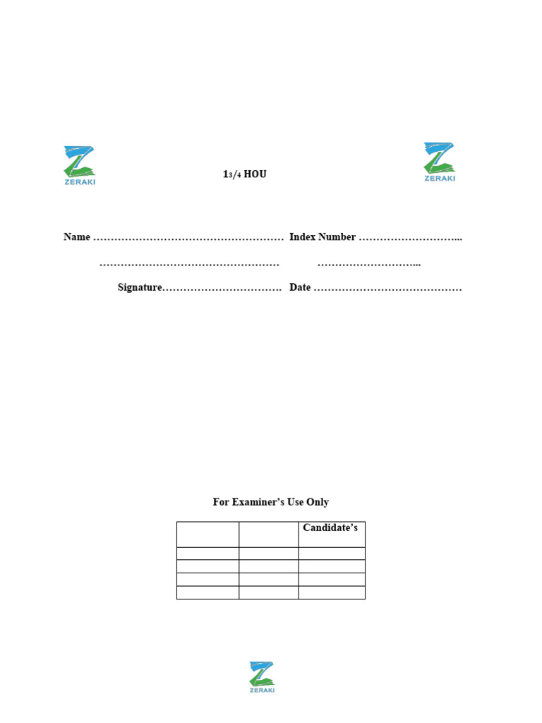 Biology - Biology Form 3 Paper 3 Confidential Report - Zeraki Achievers 1.0 - Question Paper | PDF