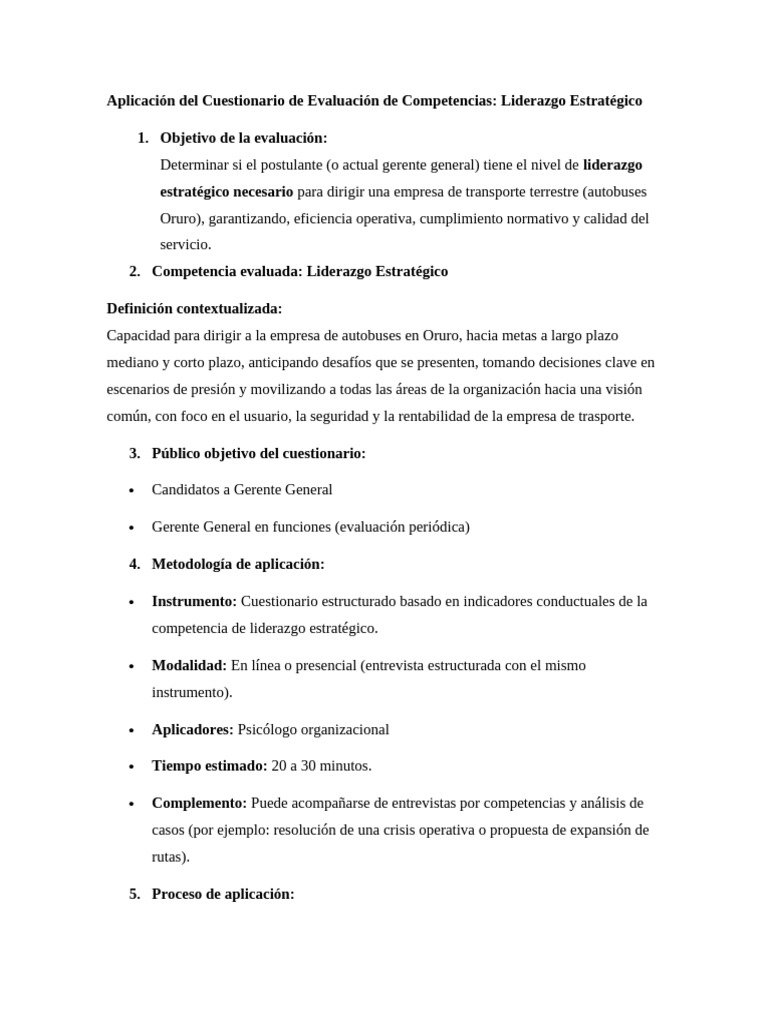 Aplicación Del Cuestionario de Evaluación de Competencias | PDF | Business | Toma de decisiones