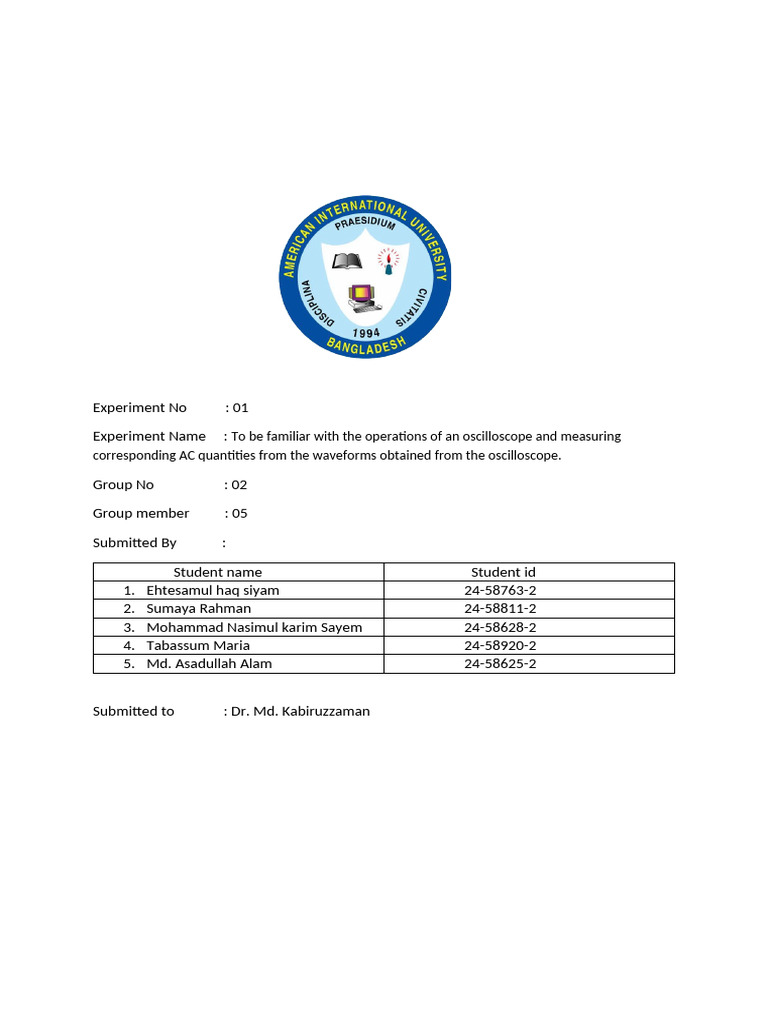 Ac Exp 1 | PDF