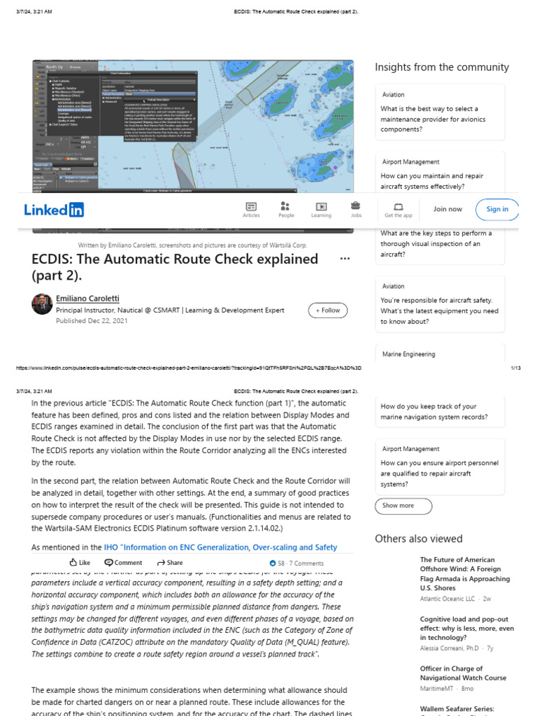 ECDIS_ the Automatic Route Check Explained (Part 2) | PDF | Navigation