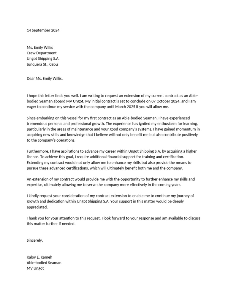 Request For Extension - Approved | PDF