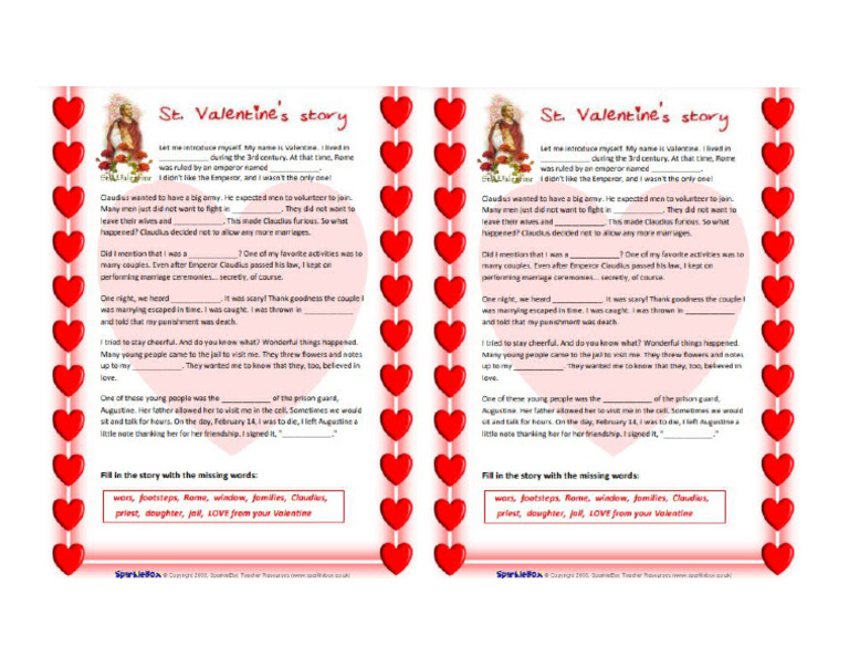St. Valentine Worksheet | PDF