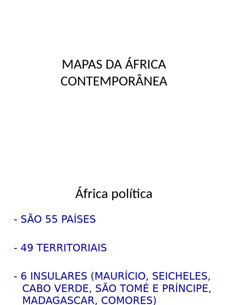 Mapas Da África Contemporânea | PDF | África | Sudão