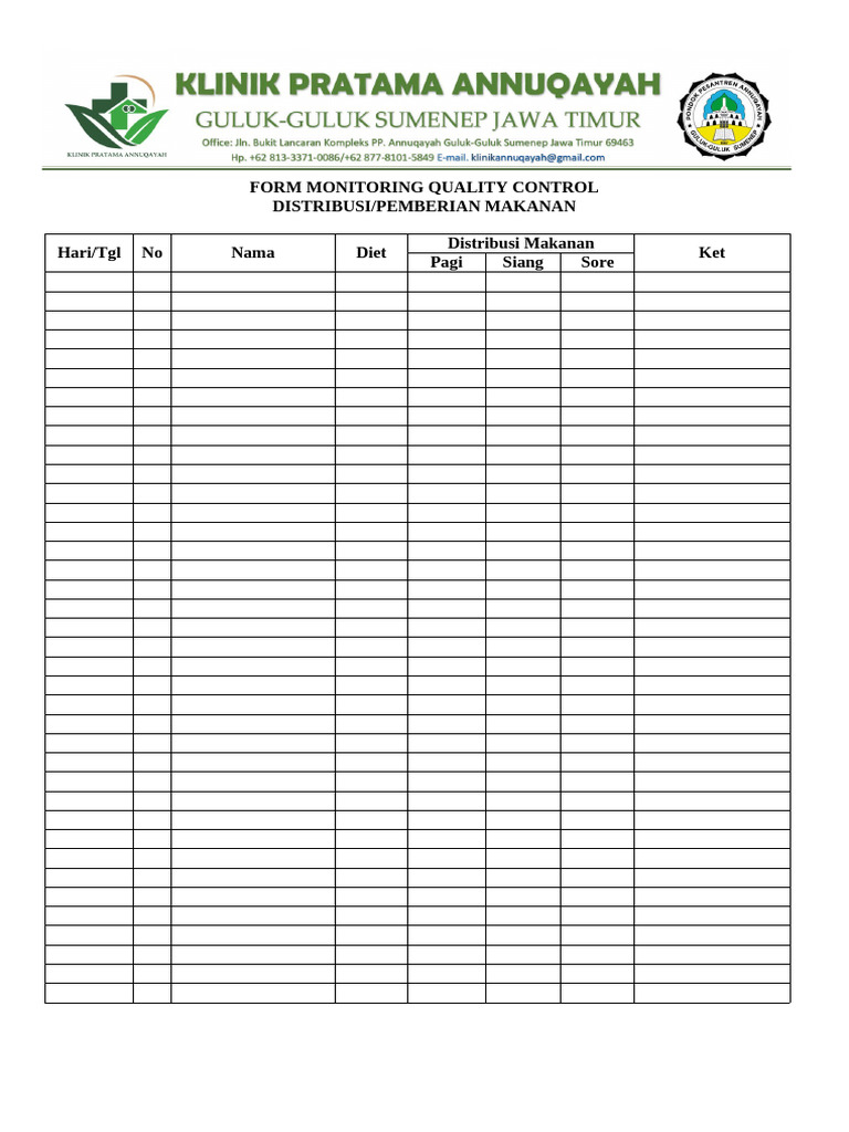 Ep 3 Form Distribusi Makanan | PDF