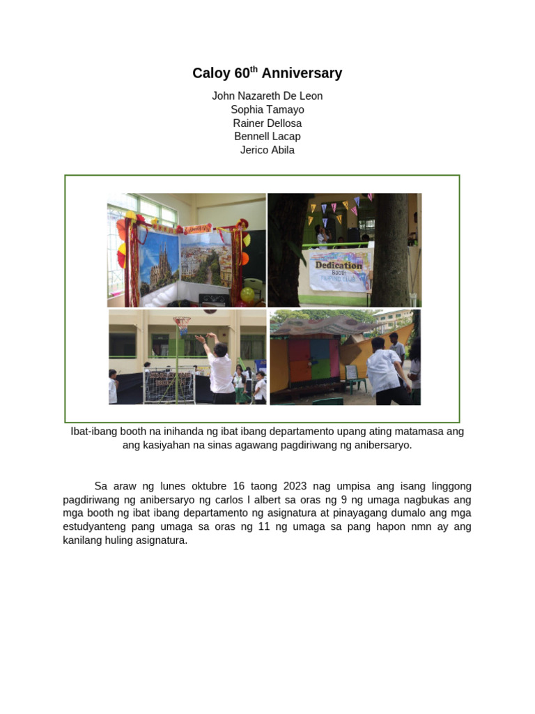 Caloy 60th Anniversary | PDF