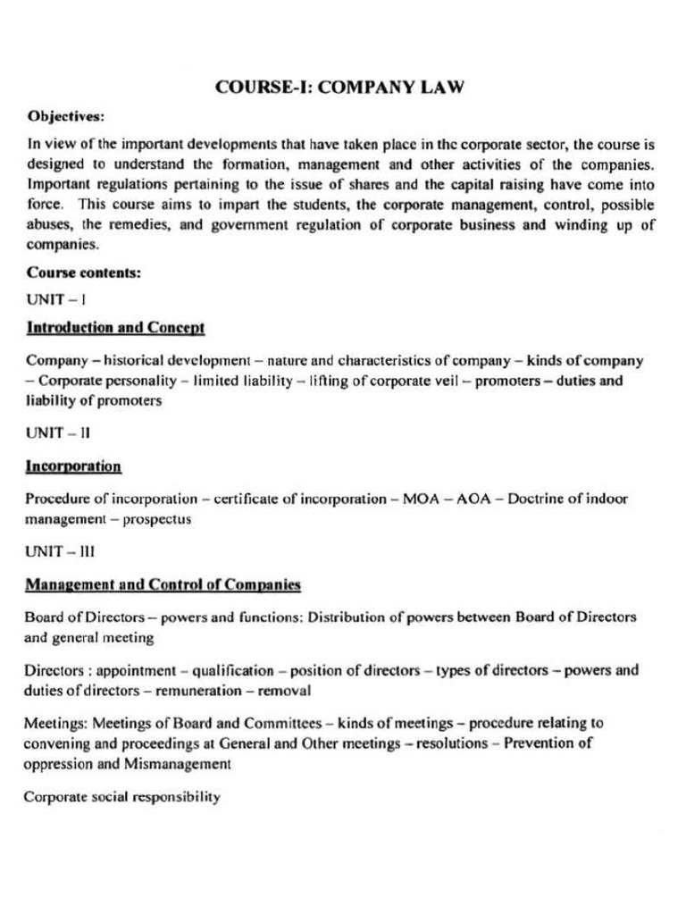 Company Law | PDF