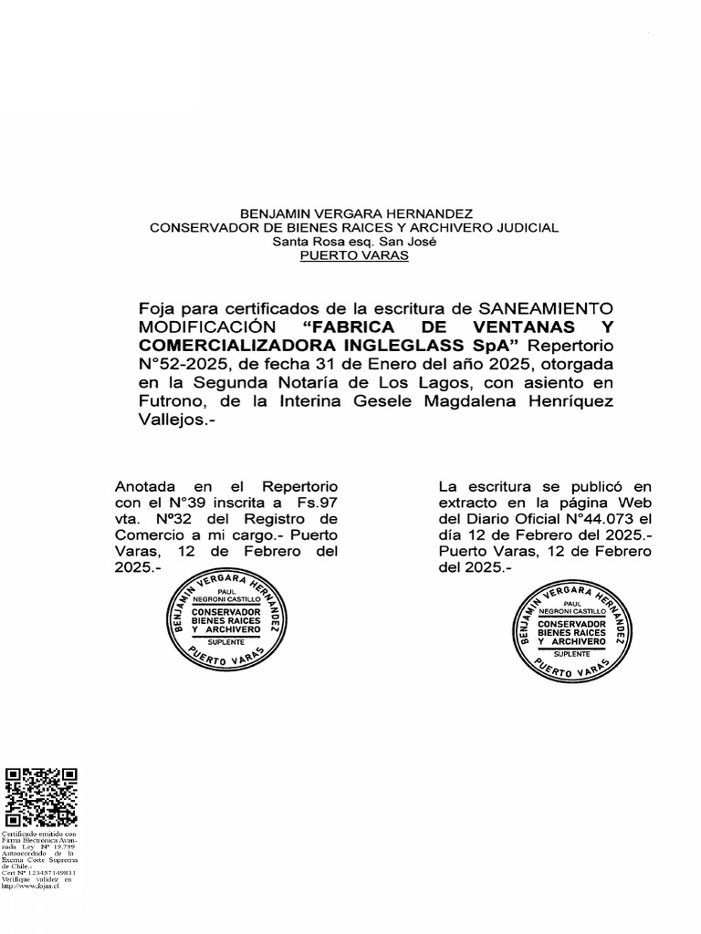 Firma Digital de Paul Negroni en Puerto Varas | PDF