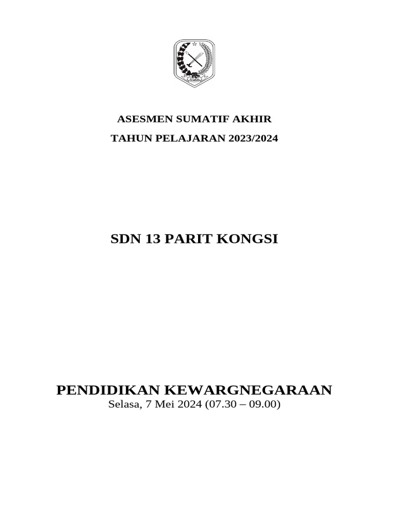 Lembar Soal PKN - Ok | PDF