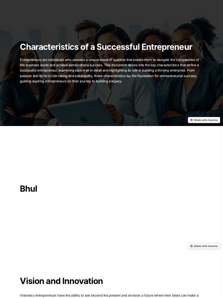 Key Traits of Successful Entrepreneurs | PDF | Entrepreneurship ...
