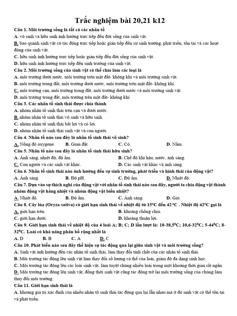 TN GV k12 Bài 20,21 | PDF