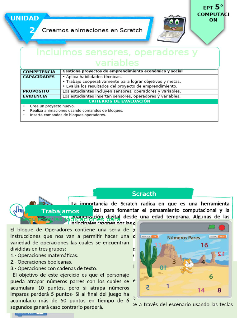 Ficha de Actividad Ept 5°-Semana 6 | PDF | Scratch (lenguaje de programación) | Informática
