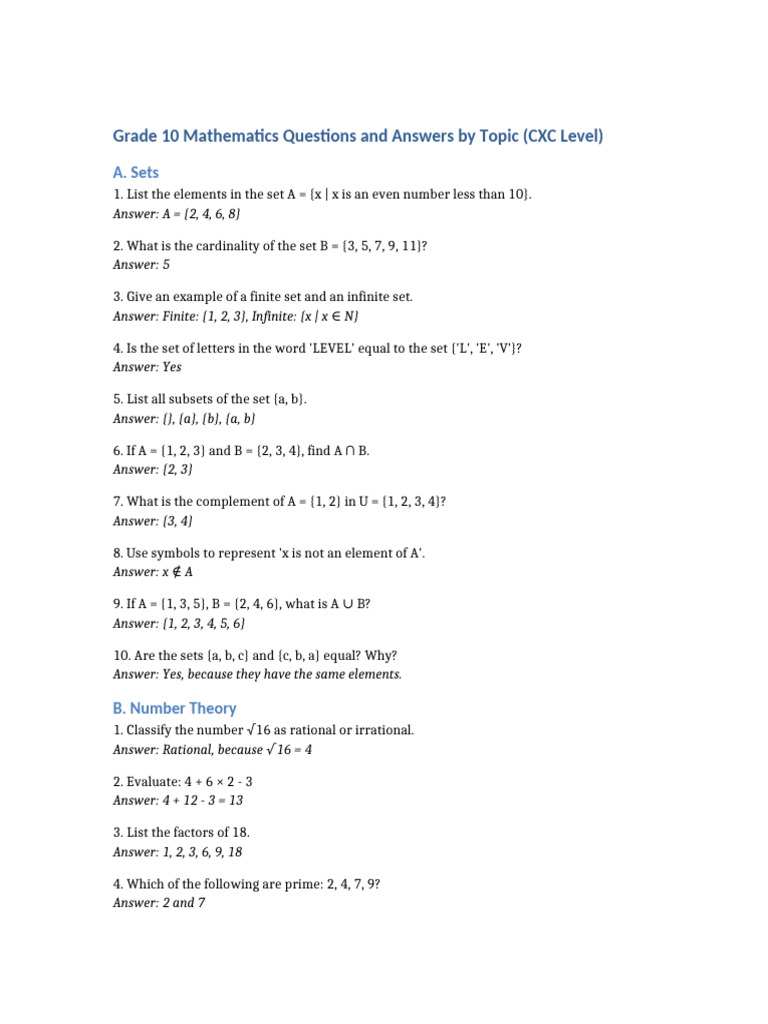 Grade 10 Math CXC Easier Trigonometry | PDF | Area | Trigonometric ...