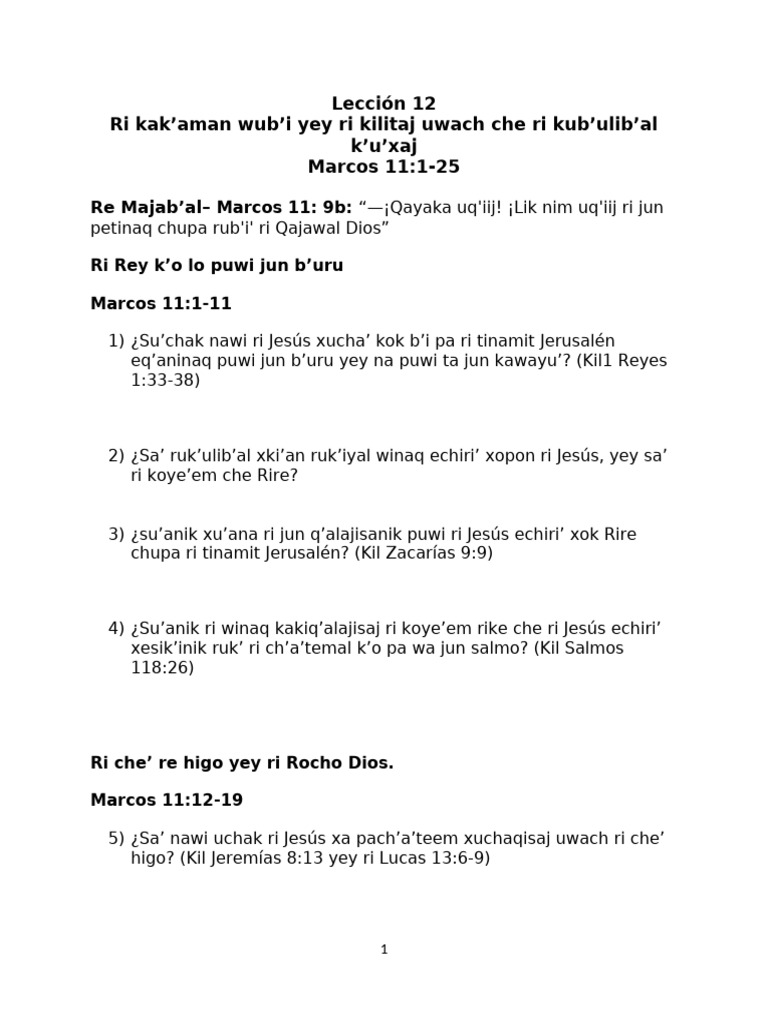 Lección 12 Marcos Achí | PDF