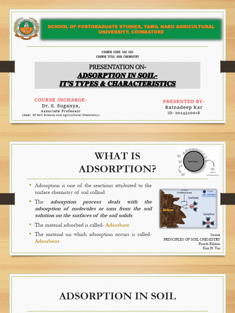 Presentation - Adsorption - On Soil - Its Types and Characteristics ...