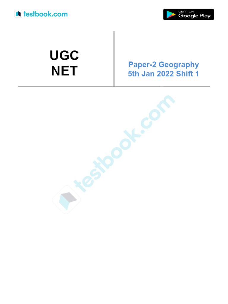 Ugc Net Paper 2 Geography 5th Jan 2022 Shift 1 English Fdbfcf86 (1 ...