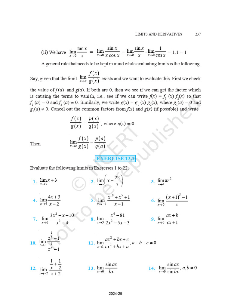 Evaluating Limits and Derivatives | PDF | Trigonometric Functions ...