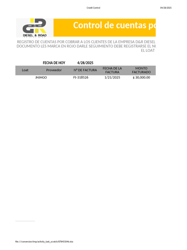 Planilla de Cuentas Por Pagar | PDF