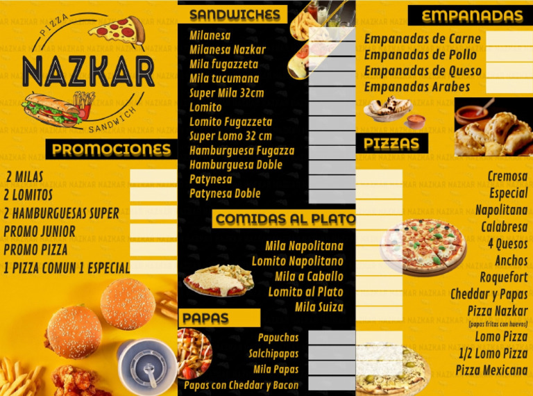 Nazkar Menu Parte Adelante | PDF