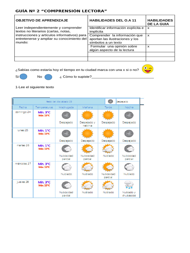 Guía de Comprensión Lectora: Textos Informativos | PDF