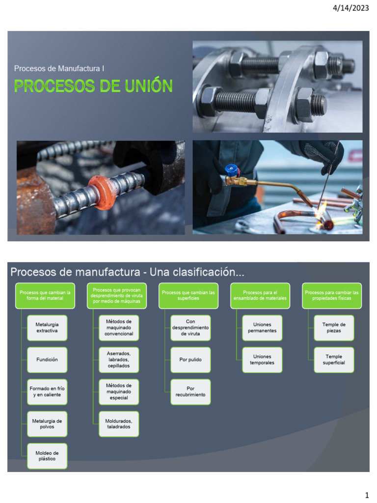 Procesos de Unión - PPS - Procesos de Manufactura | PDF | Soldadura | Construcción