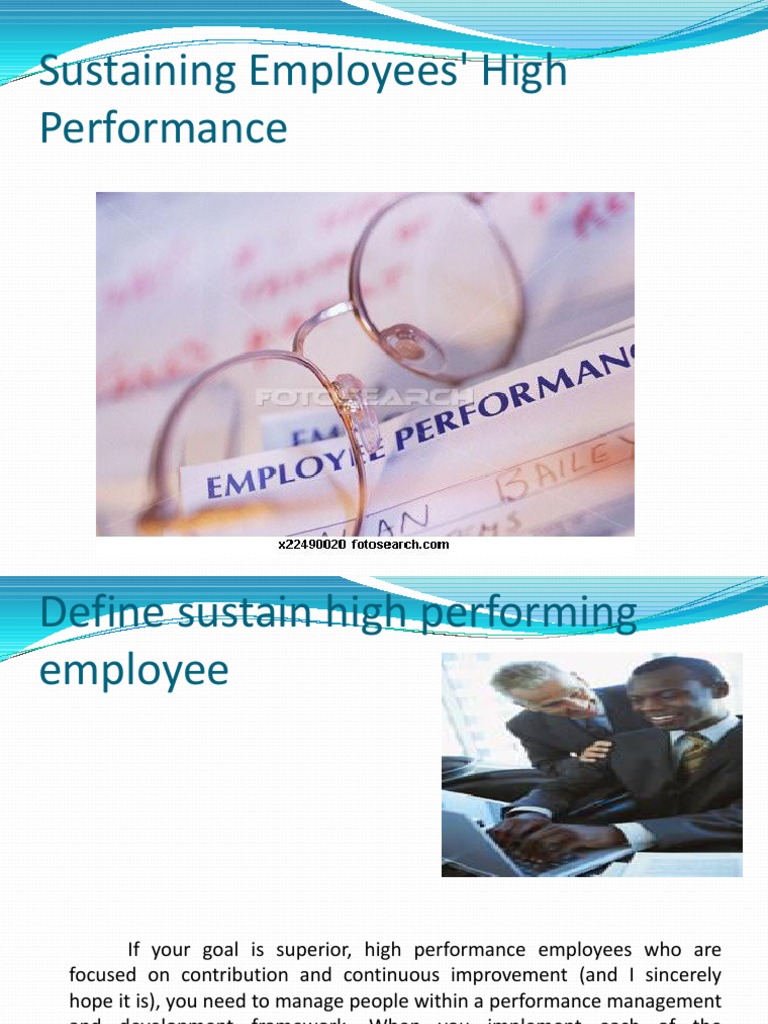 Sustaining Employees' High Performance | PDF | Interpersonal ...