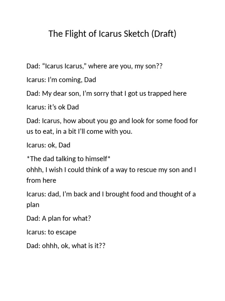 The Flight of Icarus Sketch | PDF