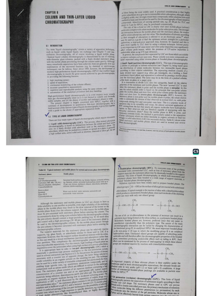 Column and Thin Layer Liq Chromatography | PDF