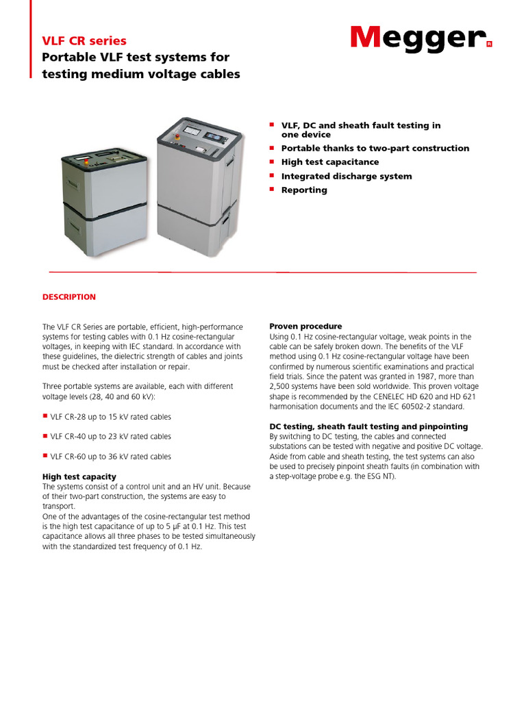 VLF CR-28, VLF CR-40, and VLF CR-60560 | PDF | Voltage | Insulator ...