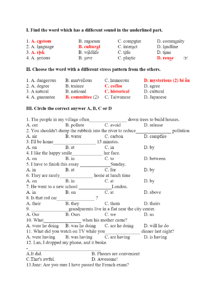 English Language Worksheet - Grammar, Phonetics, Reading | PDF