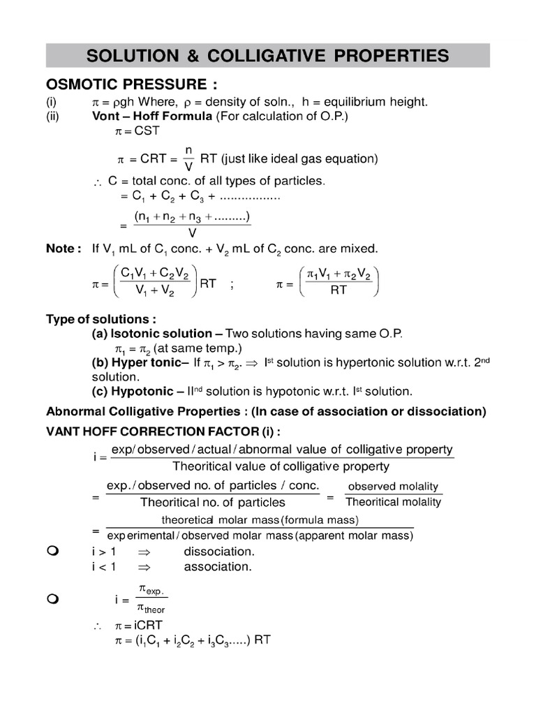 Solution & Colligative Properties | PDF