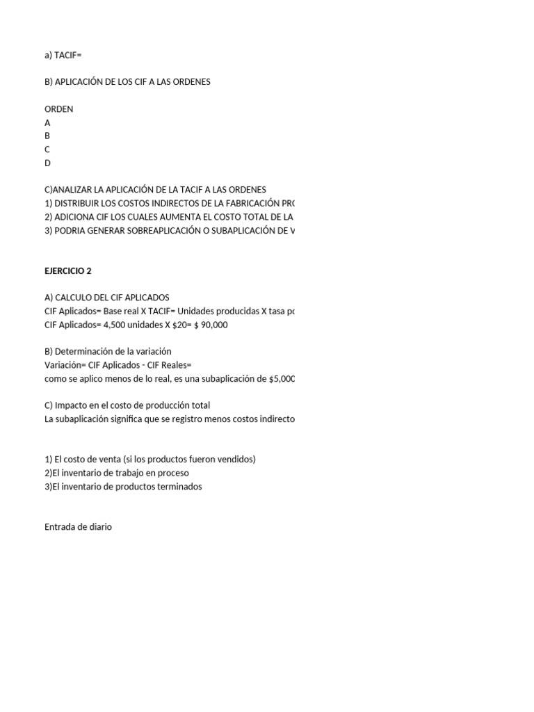 Elaynee Rojas, Ejercicio CIF | PDF | Economias