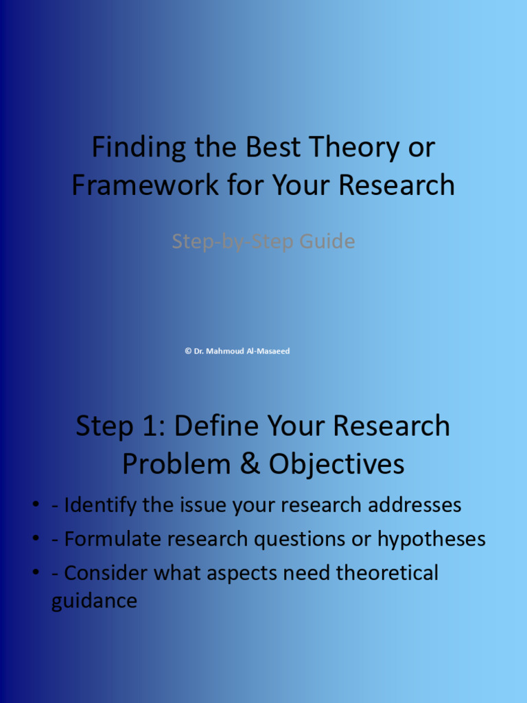 Finding The Best Theory or Framework For Your Research - 6 | PDF