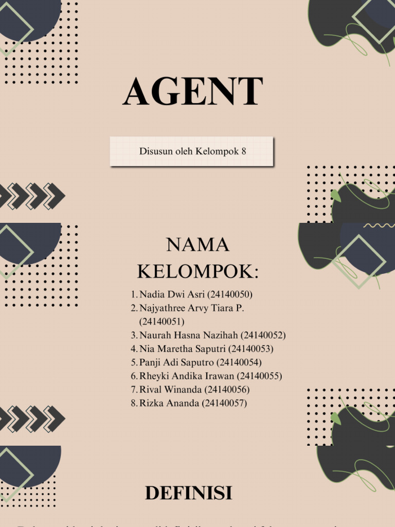 PPT KELOMPOK 8 AGENT | PDF
