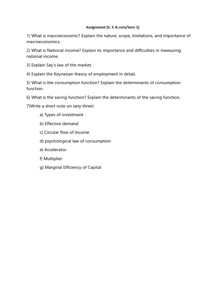 Assignment S.Y.bcom | PDF