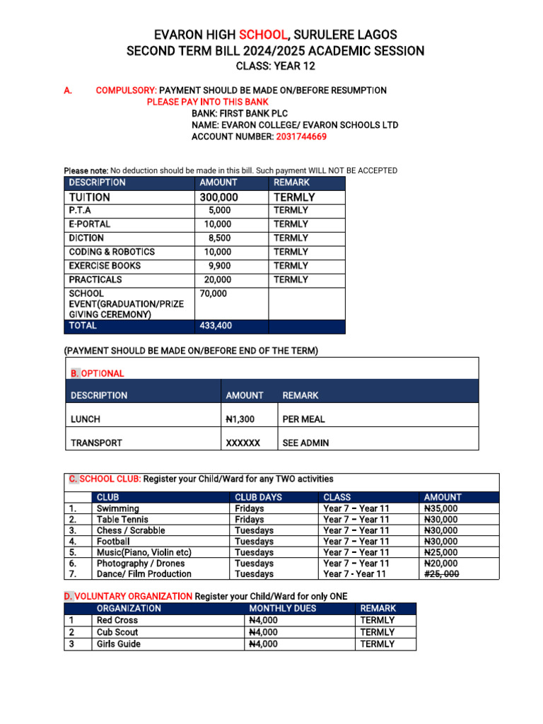 Year 12 Third Term Bill. New | PDF