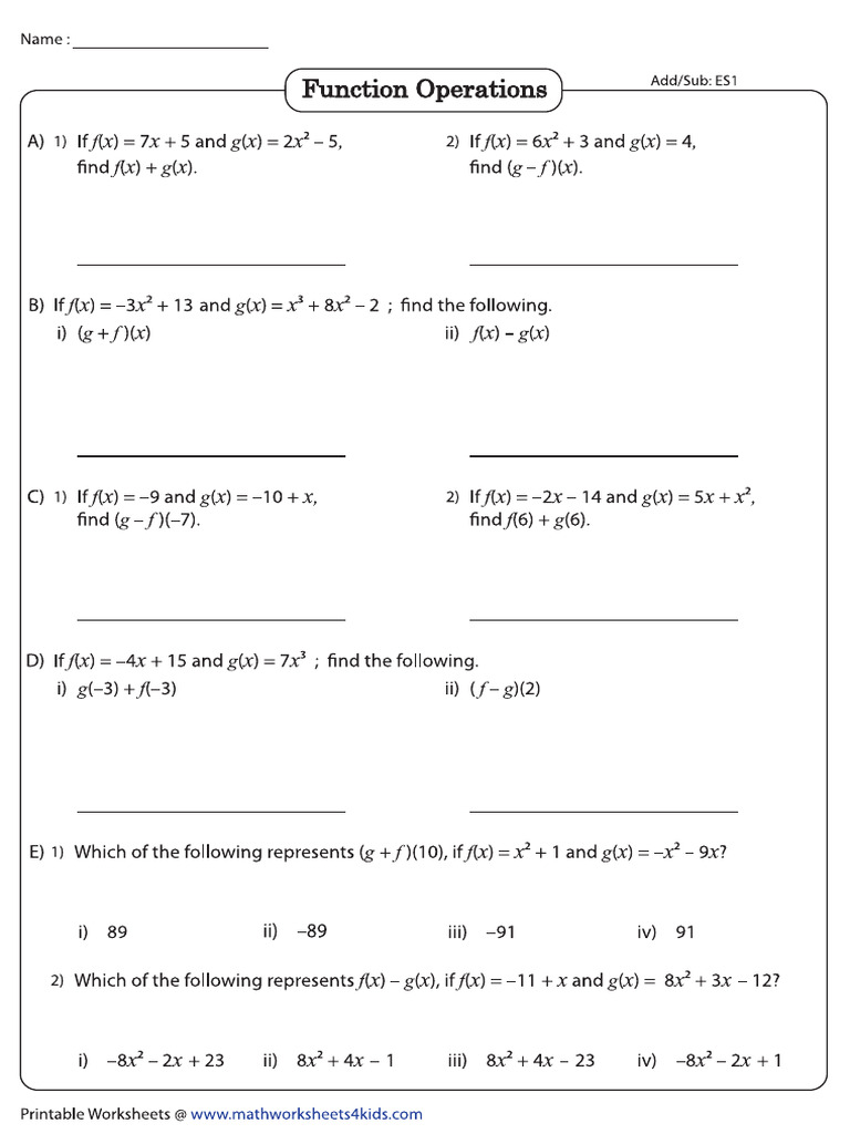 Add and Subtract Functions | PDF