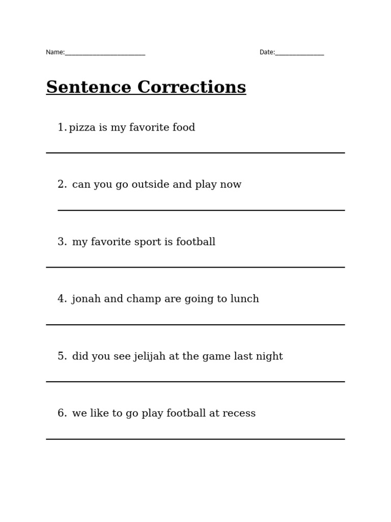 Sentence Corrections 5 | PDF