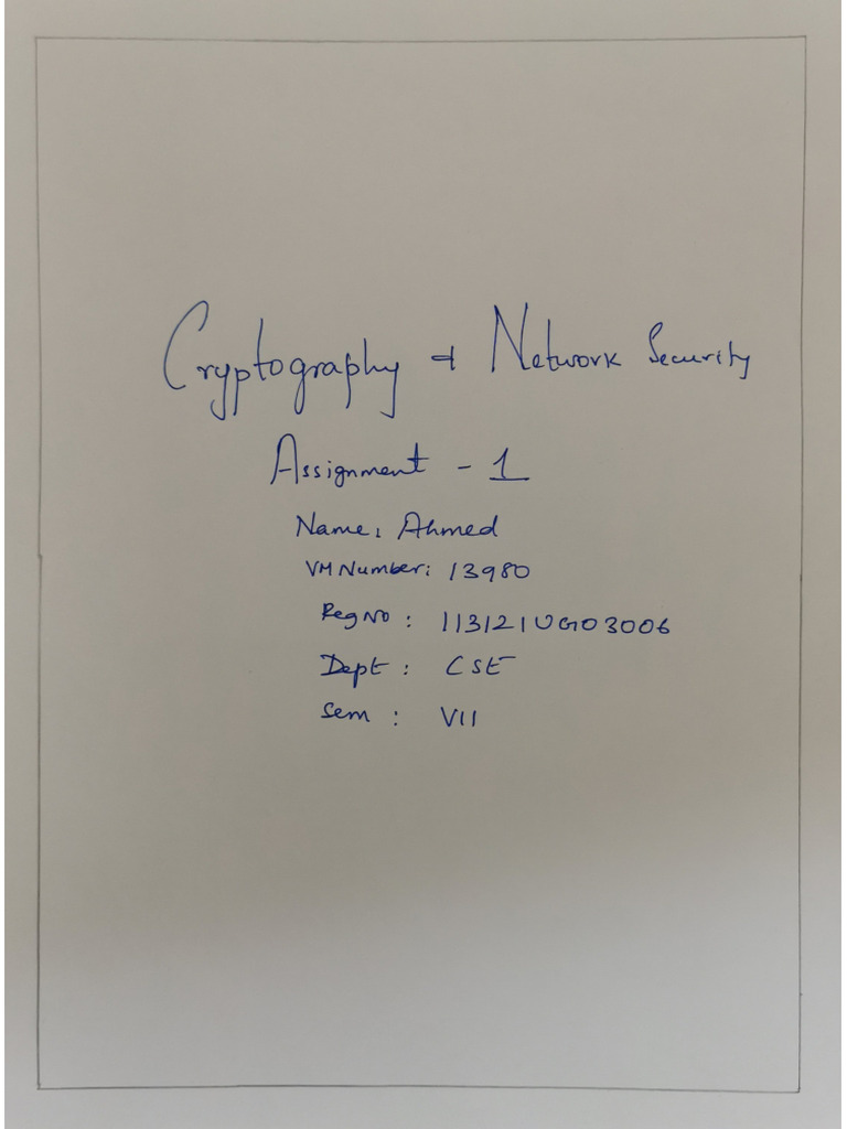 CNS Assignment 1 | PDF