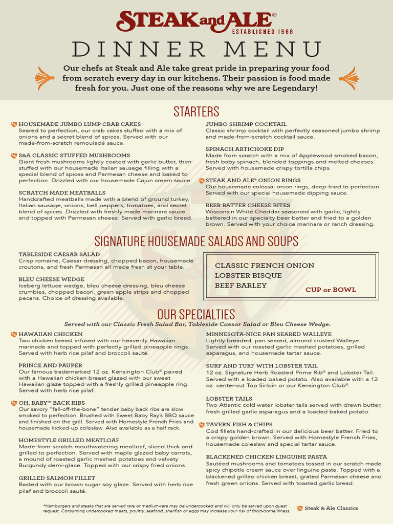 0224 - Steak and Ale DinnerMenu - WebVersion | PDF | Hamburgers | Grilling